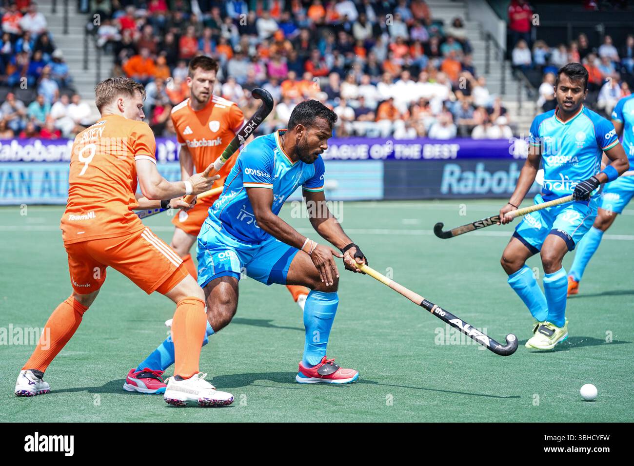 AMSTERDAM, NETHERLANDS - JUNE 9: Koen Bijen of The Netherlands battles ...