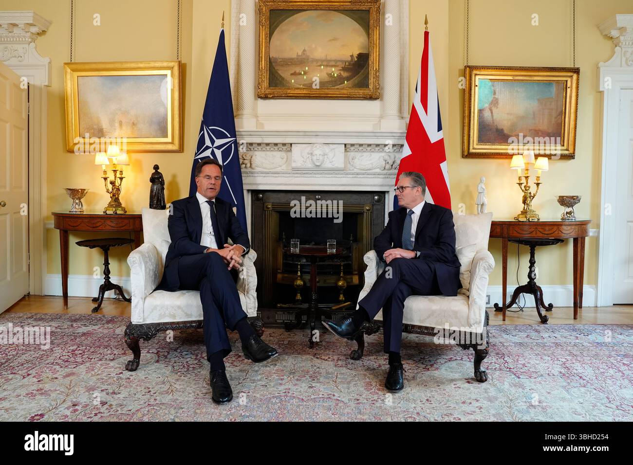 Prime Minister Sir Keir Starmer (right) and Nato Secretary General Mark ...