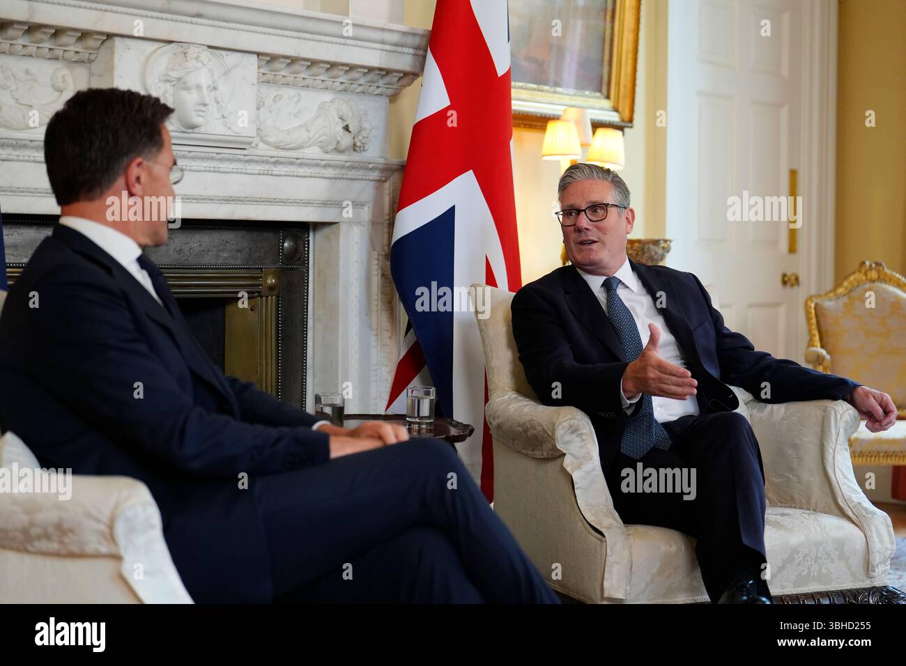 Prime Minister Sir Keir Starmer (left) and Nato Secretary General Mark ...