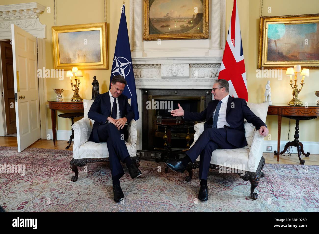 Prime Minister Sir Keir Starmer (left) and Nato Secretary General Mark ...