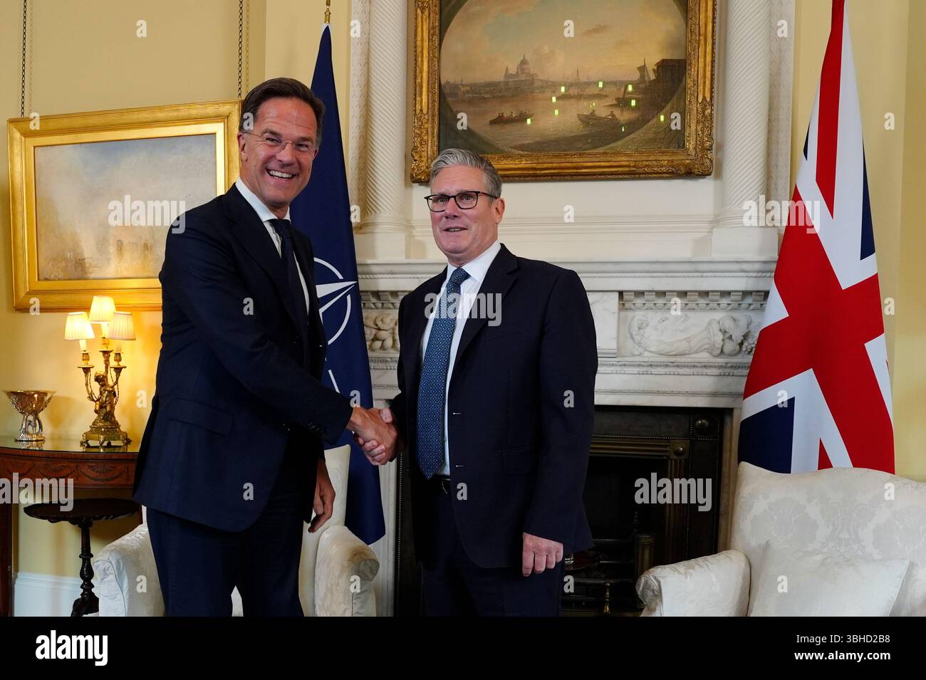 Prime Minister Sir Keir Starmer (right) and Nato Secretary General Mark ...