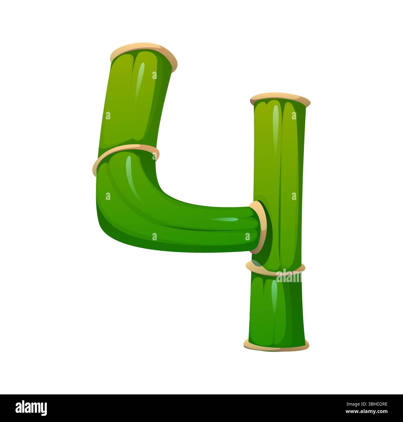 Forest bamboo wood font digit 4 four. Forest nature and eco alphabet ...