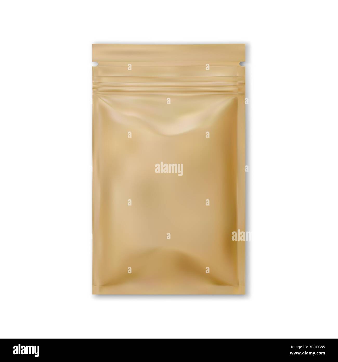 Craft paper pouch mockup, snack brown sachet. Organic food paper bag ...