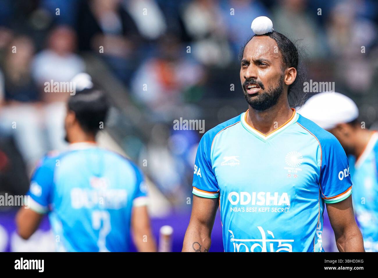 AMSTERDAM, NETHERLANDS - JUNE 9: Hardik Singh of India looks on during ...