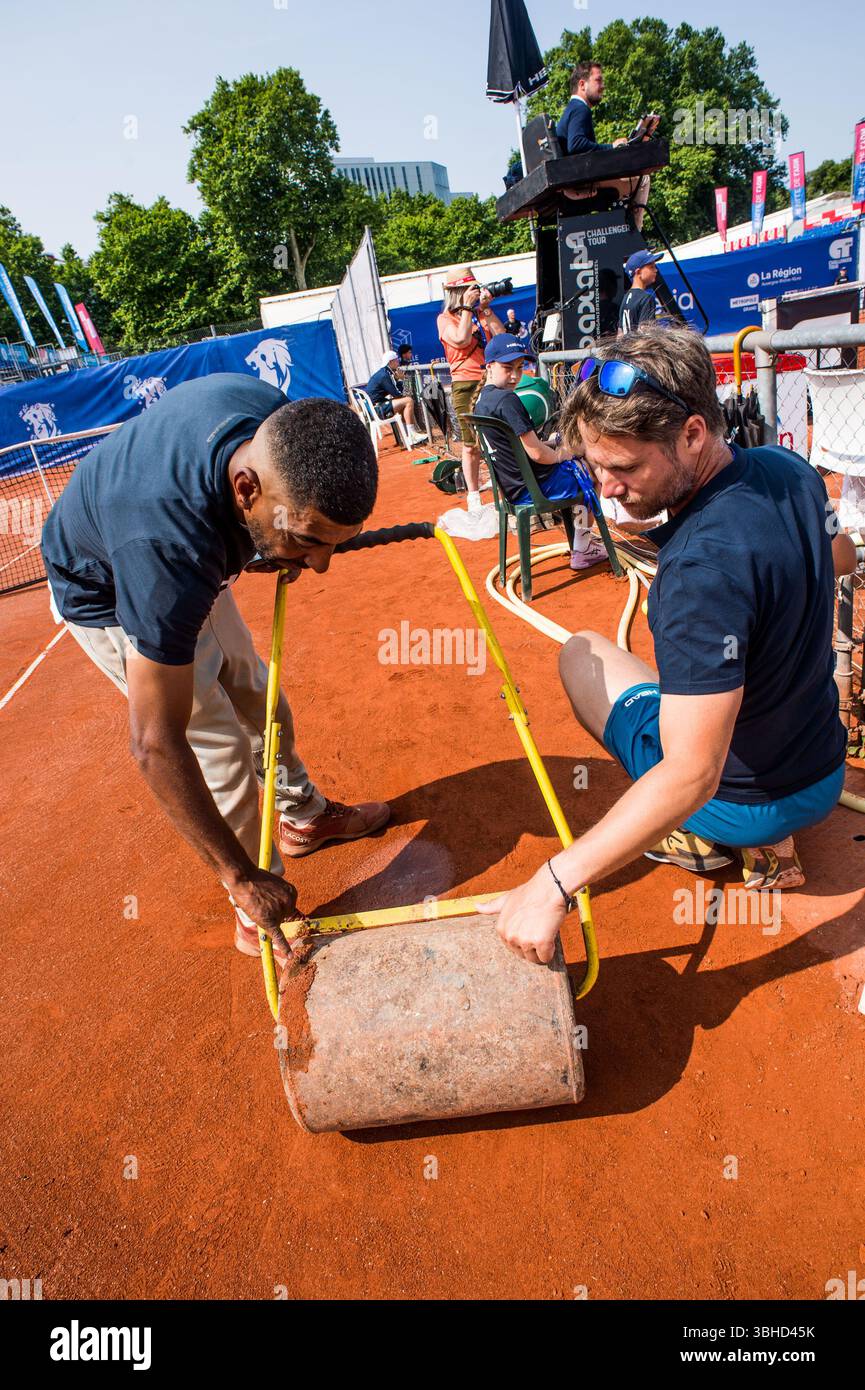 Technicians during the Open Sopra Steria de Lyon 2025, ATP Challenger ...