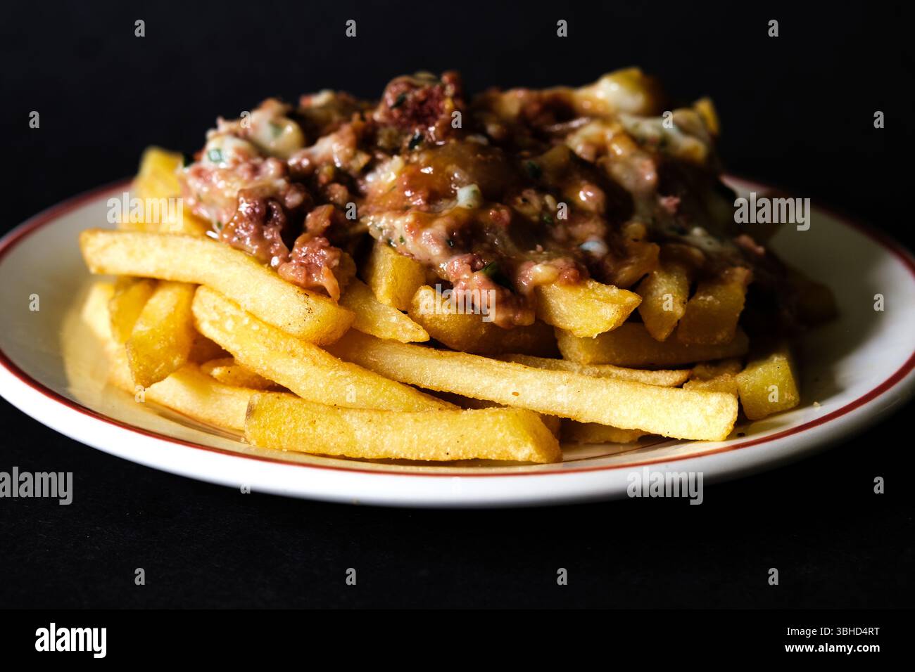 London UK, June 09 2025, Classic Meal Of Corned Beef Hash and Chips ...