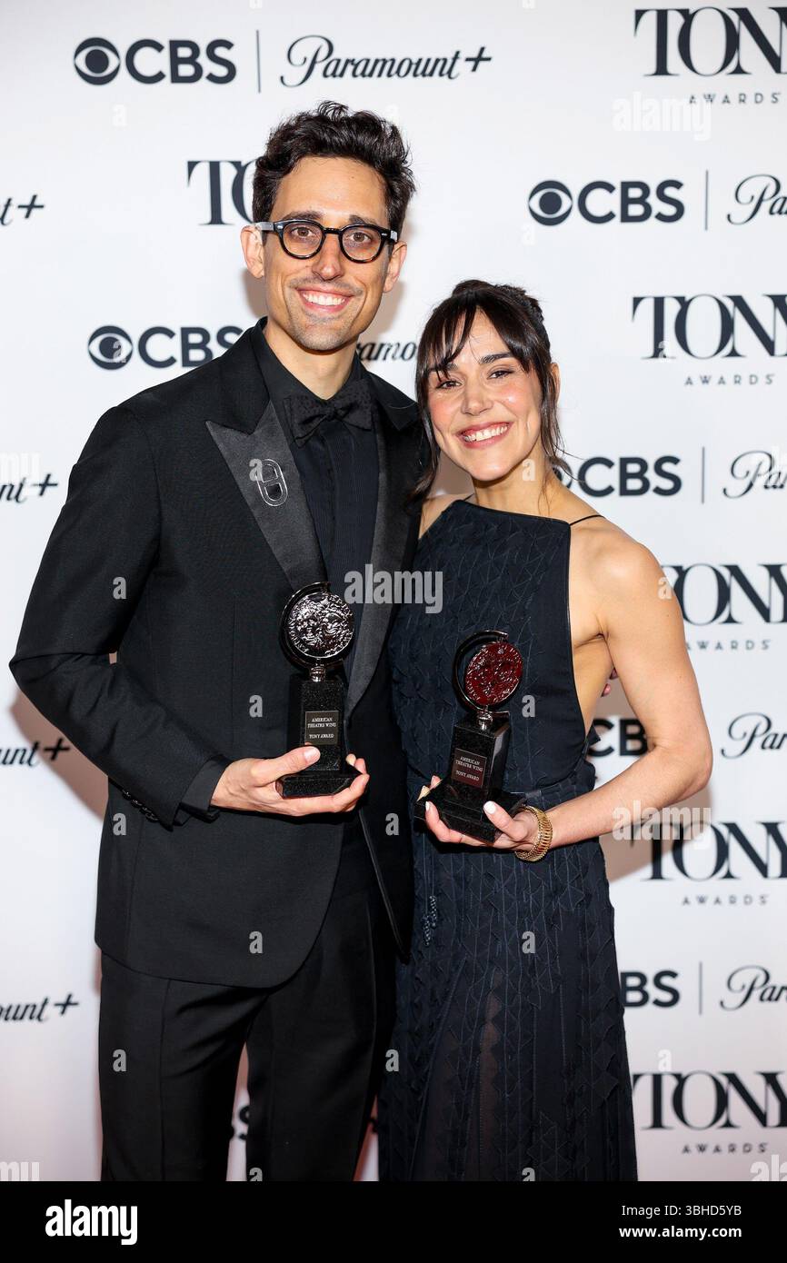 Justin Peck, Patricia Delgado in the press room for The American ...
