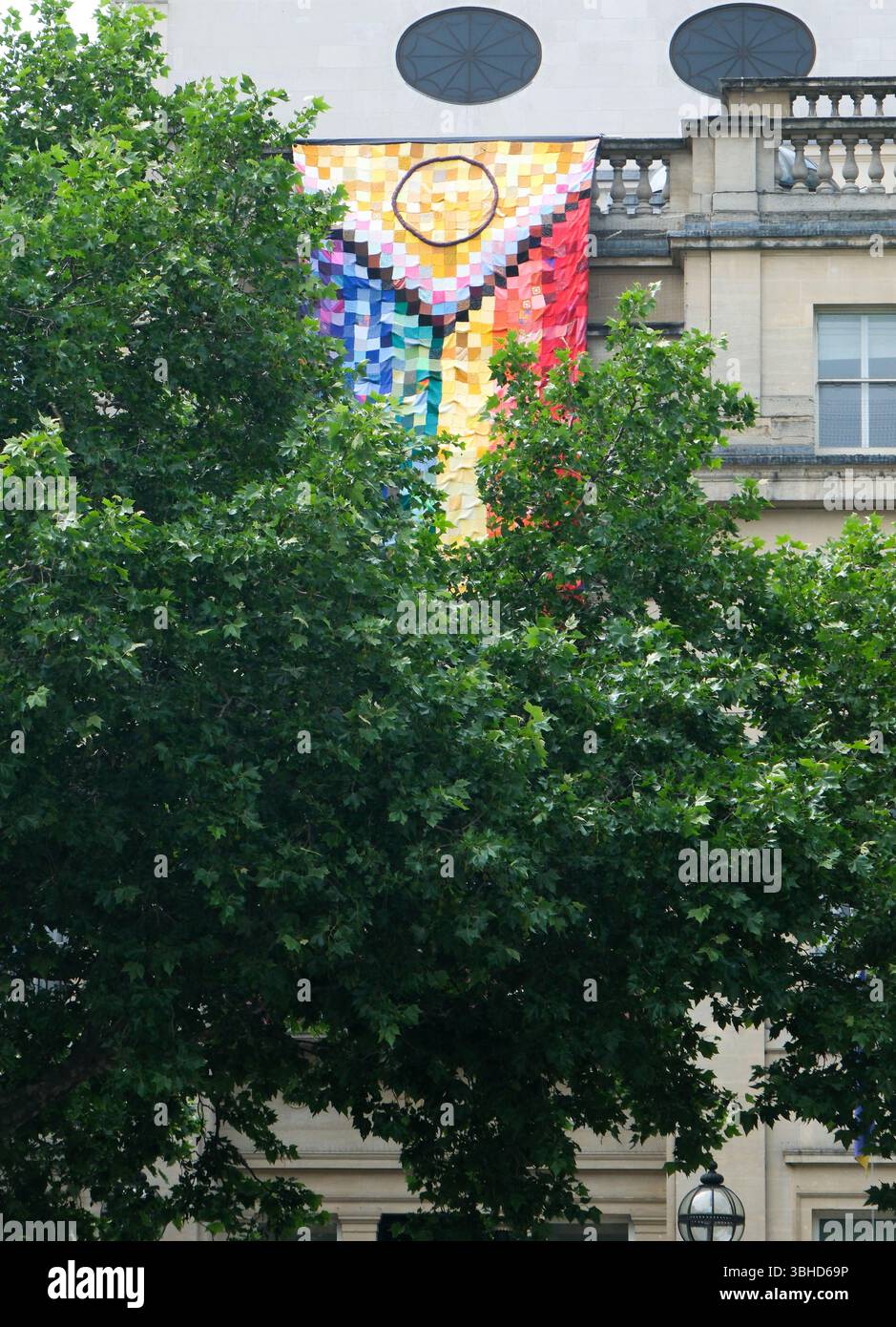 Canada House, London, UK. 9th Jun 2025. The Patchwork Pride Project in London by knitter, Kirk ...