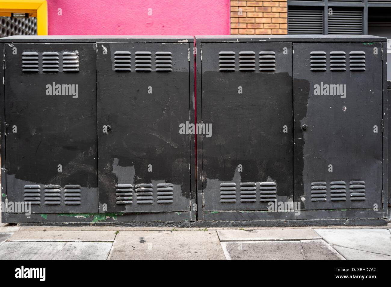 BT telecommunications wiring junction box on street, London UK Stock ...
