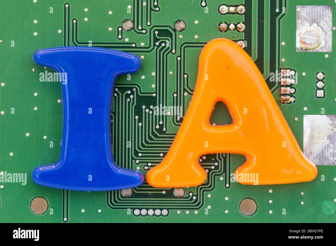 Electronic plate with large letters AI as a concept of artificial ...