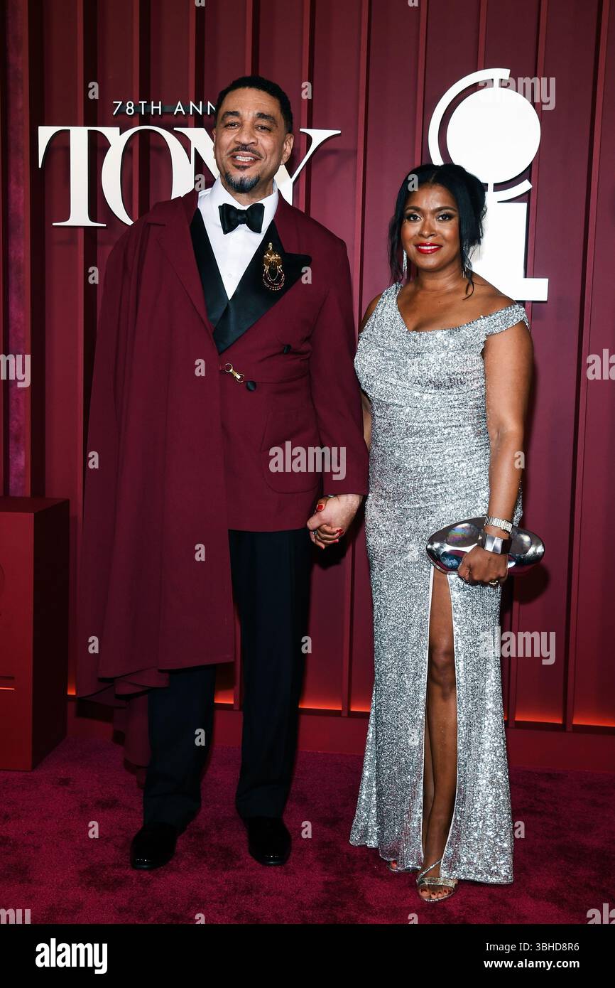 New York, USA. 08th June, 2025. Harry Lennix and Djena Graves walking ...