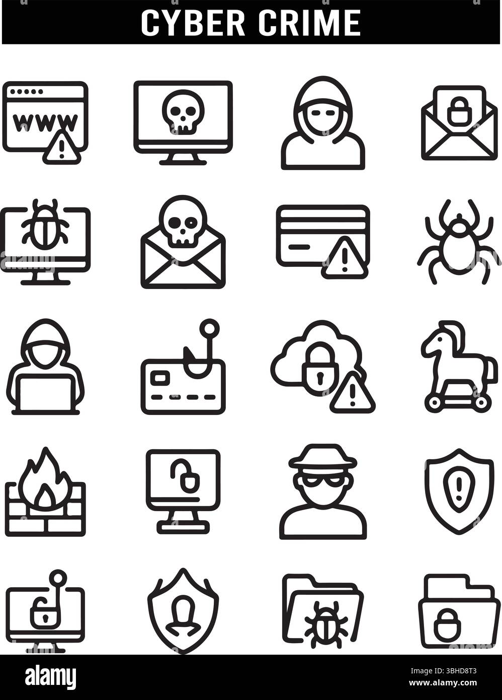 Hacking threat symbols Black and White Stock Photos & Images - Alamy