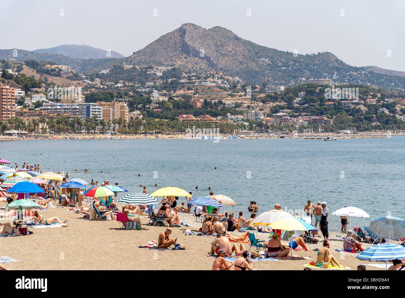 Malaga, Andalusia, Spain - 08 June 2025: At Playa la Malagueta - Full ...