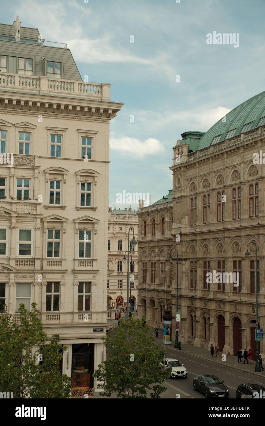 Elegant view of historic Viennese architecture featuring ornate facades ...