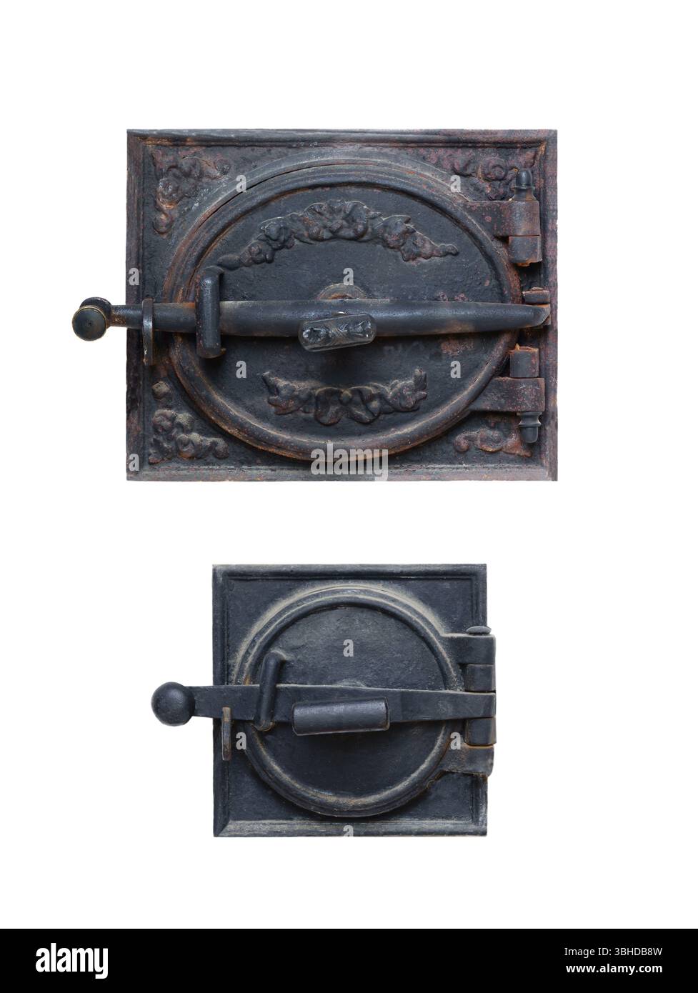 Fire in metal furnace Cut Out Stock Images & Pictures - Alamy