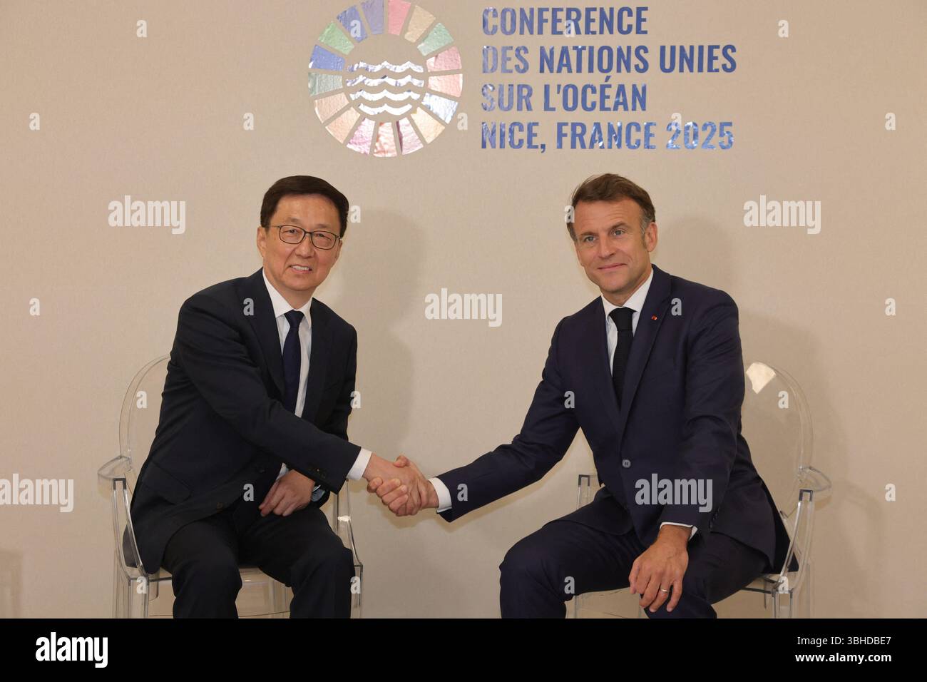 Nice, France. 09th June, 2025. China's Vice President Han Zheng and ...