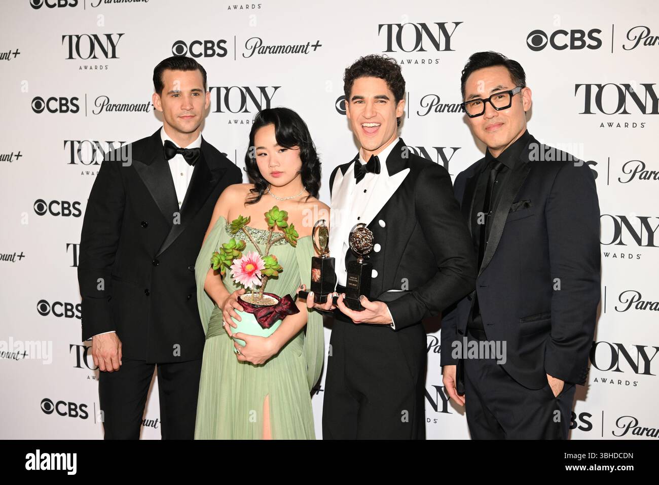 Dez Duron, Helen J. Shen, Darren Criss and Marcus Choipose with the ...