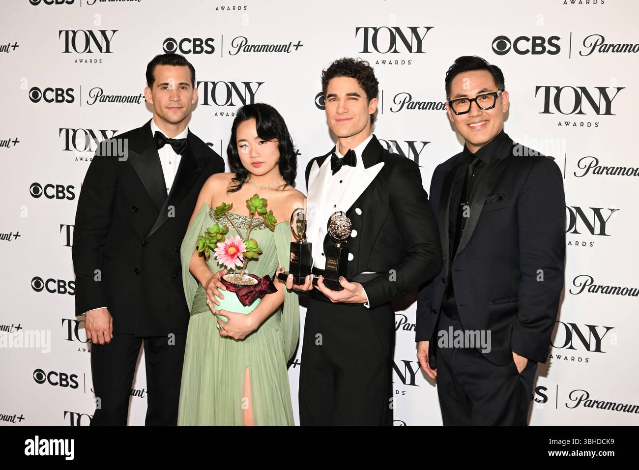 Dez Duron, Helen J. Shen, Darren Criss and Marcus Choipose with the ...