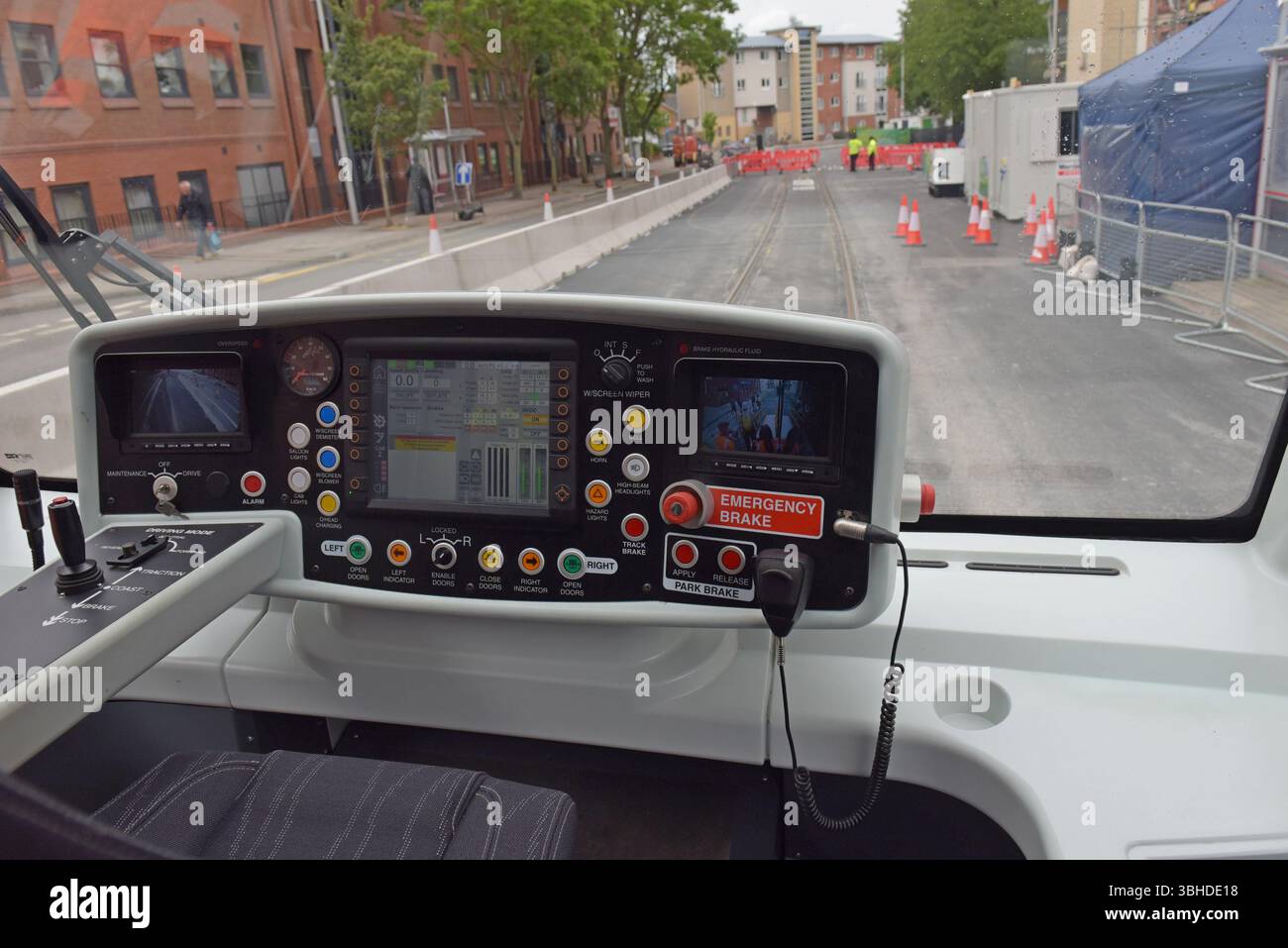 Drivers control panel of the Coventry VLR Very Light Rail test track ...