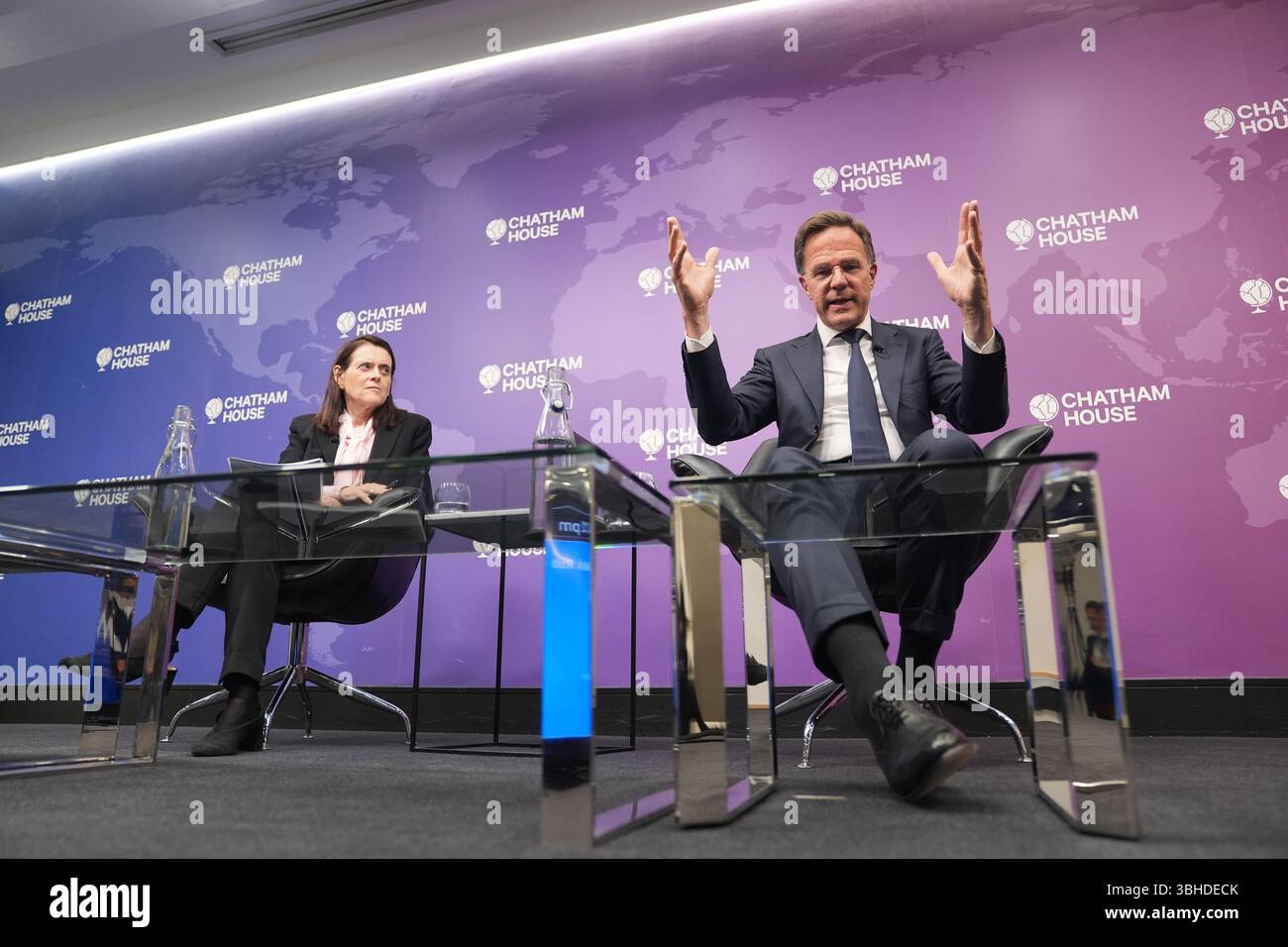 Nato Secretary General Mark Rutte giving a speech at Chatham House ...