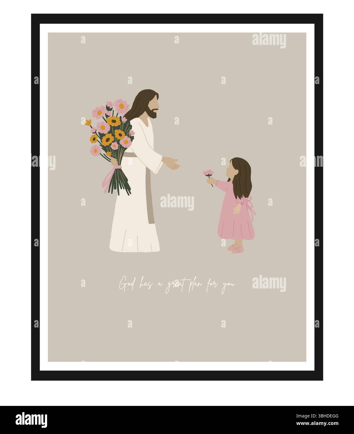 Christian Jesus Poster, Religion Hand Drawn Art, Bible Wall decor, God ...