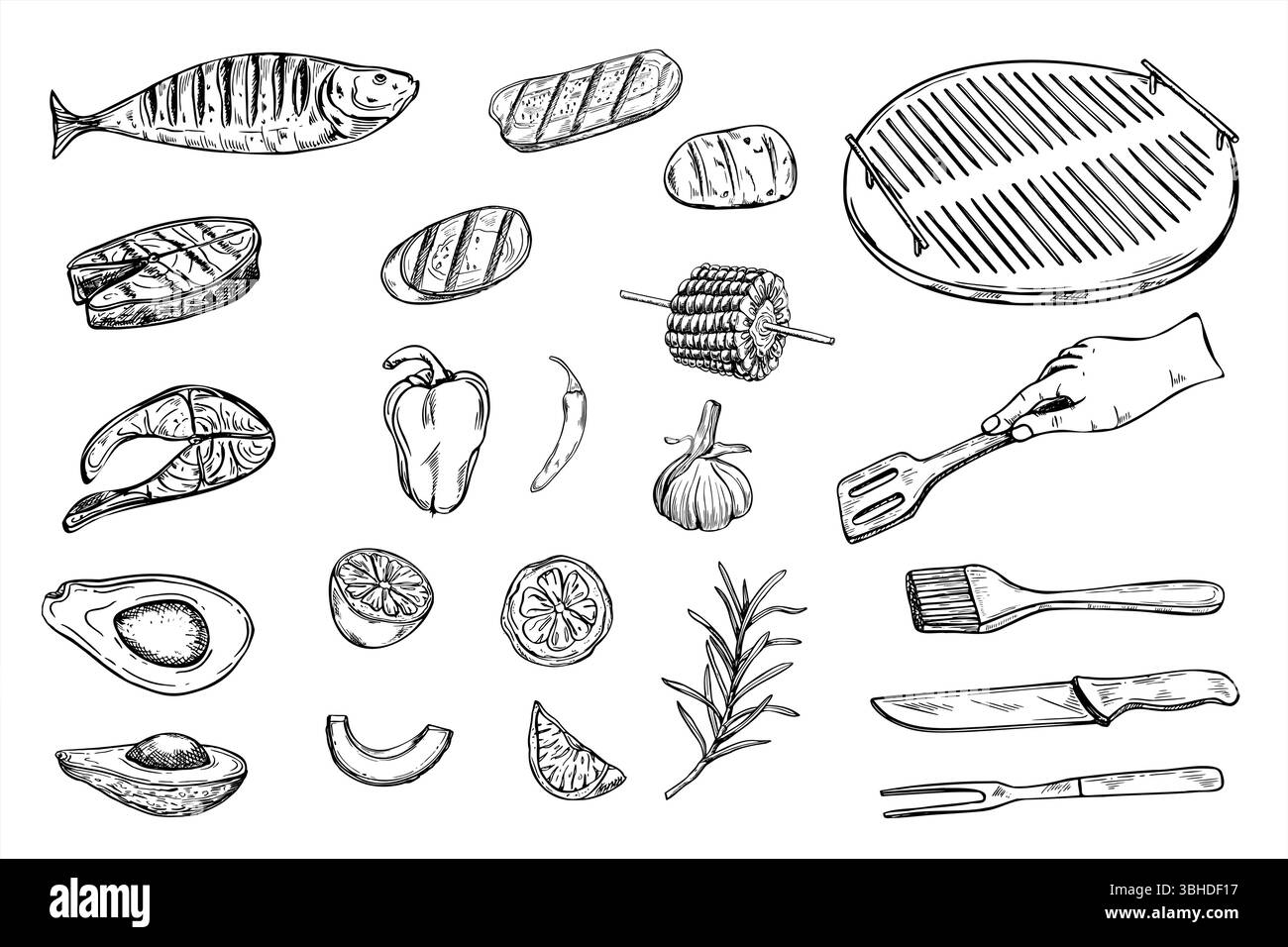 Fish and avocado Stock Vector Images - Alamy