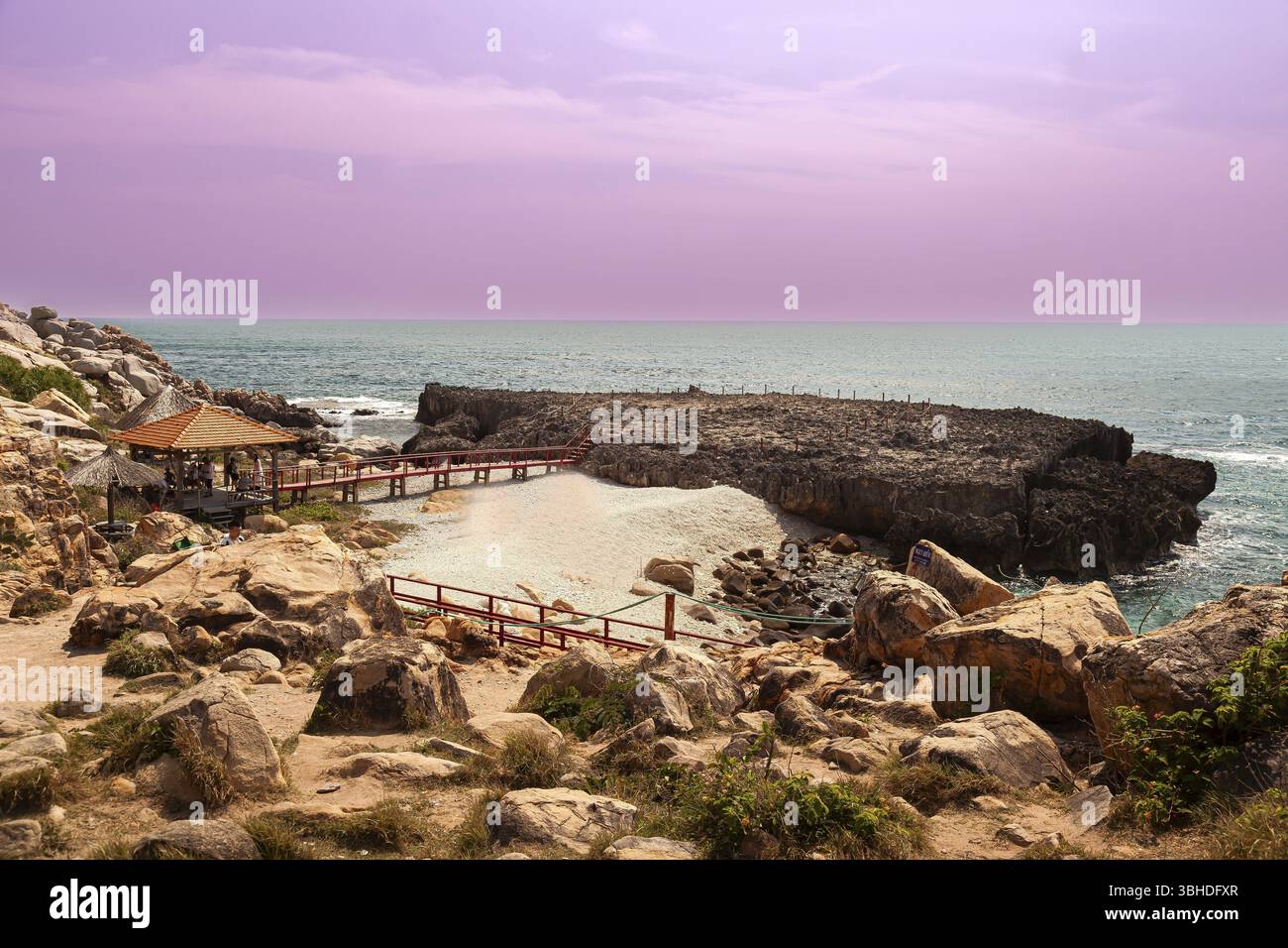 Rocky coast at Hang Rai, Nui Chua-National Park, Vinh Hy, Ninh Thuan province, Vietnam, VietNam ...