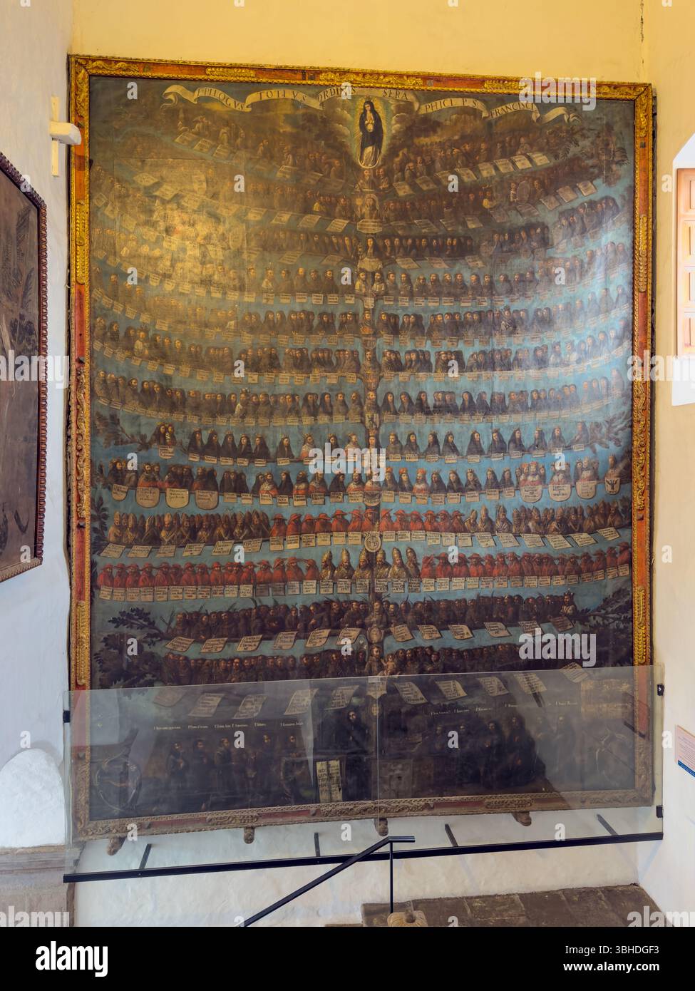 A huge 18th Century painting from the Quito School in the Church of San ...