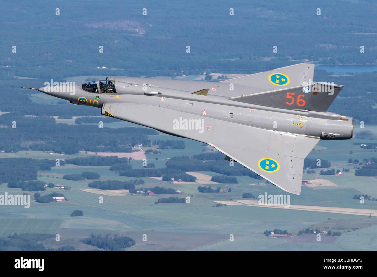 The Saab J35J Draken (SE-DXR), with military code 10-56, is part of ...