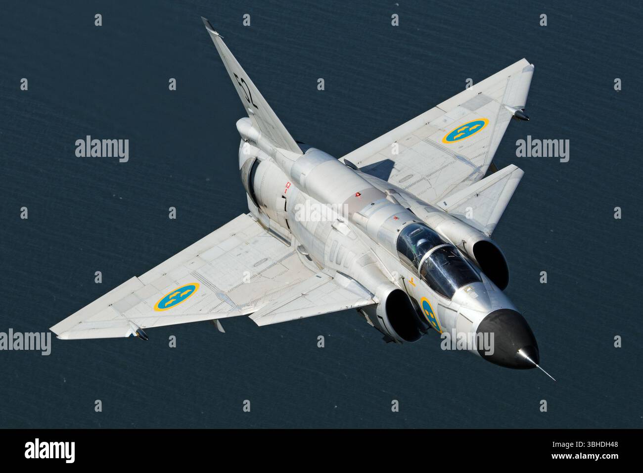 The Saab AJS37 Viggen (Reg. SE-DXN, Military Code 7-52) in flight as ...