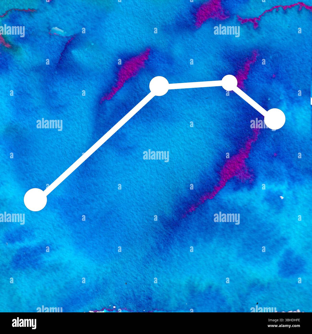 Watercolor Zodiac Constellation- Aries. Watercolor Star Signs Galaxy ...