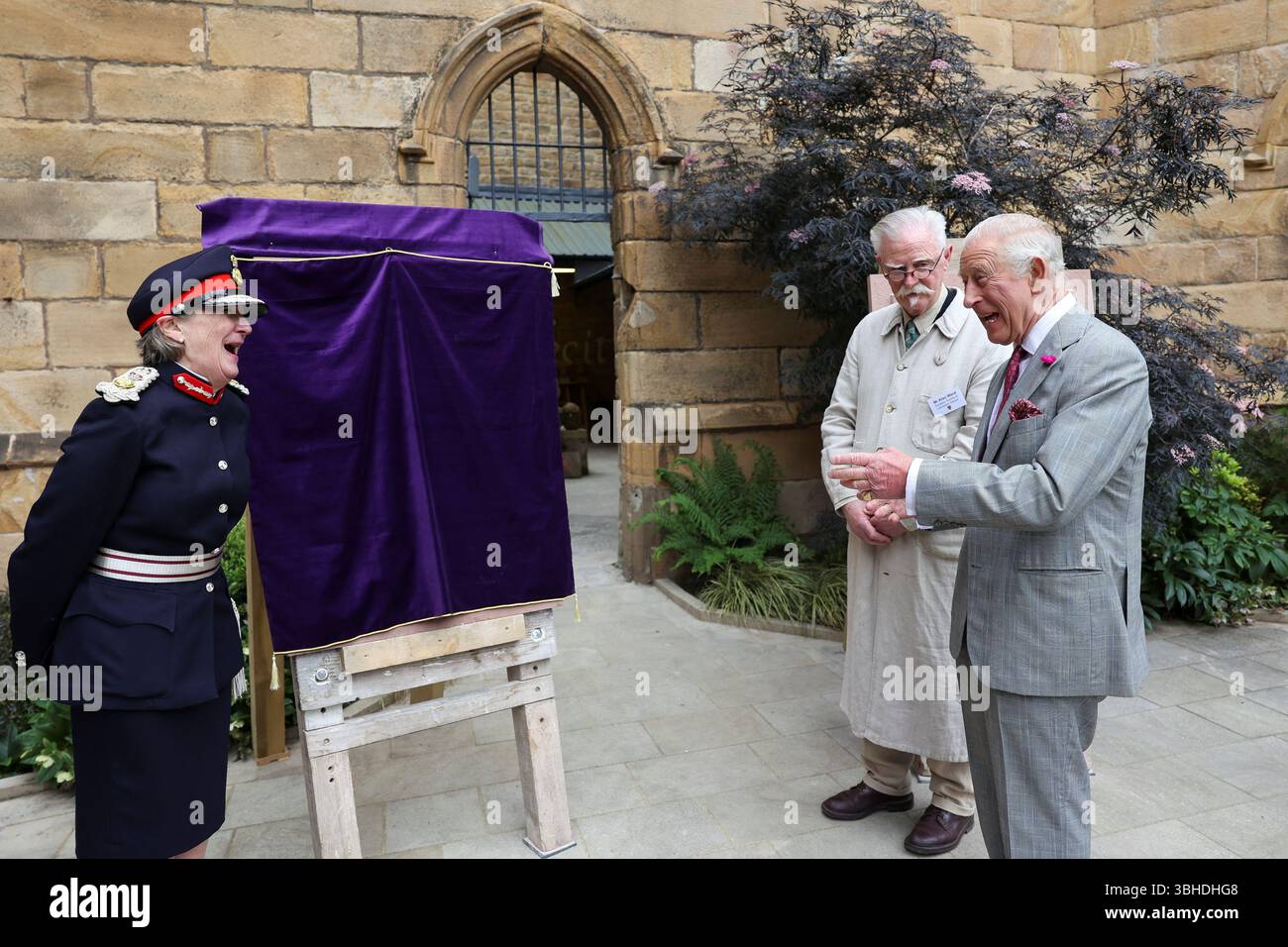 King Charles III unveils a plaque to commemorate his visit to Lancaster ...
