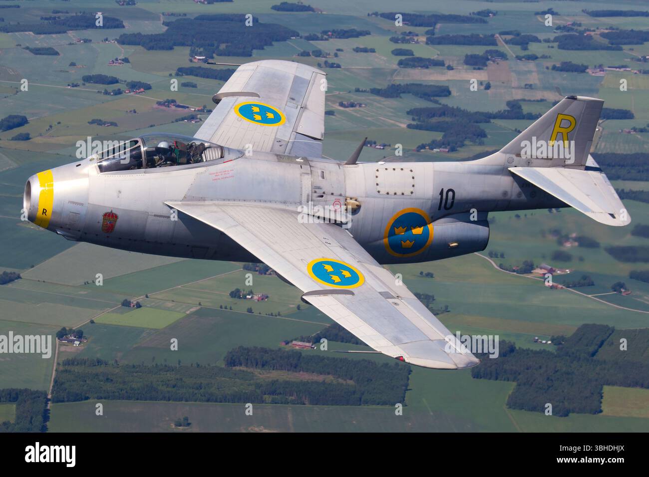 The Saab J29F Tunnan (Reg. SE-DXB), with military code 10-R, is part of ...