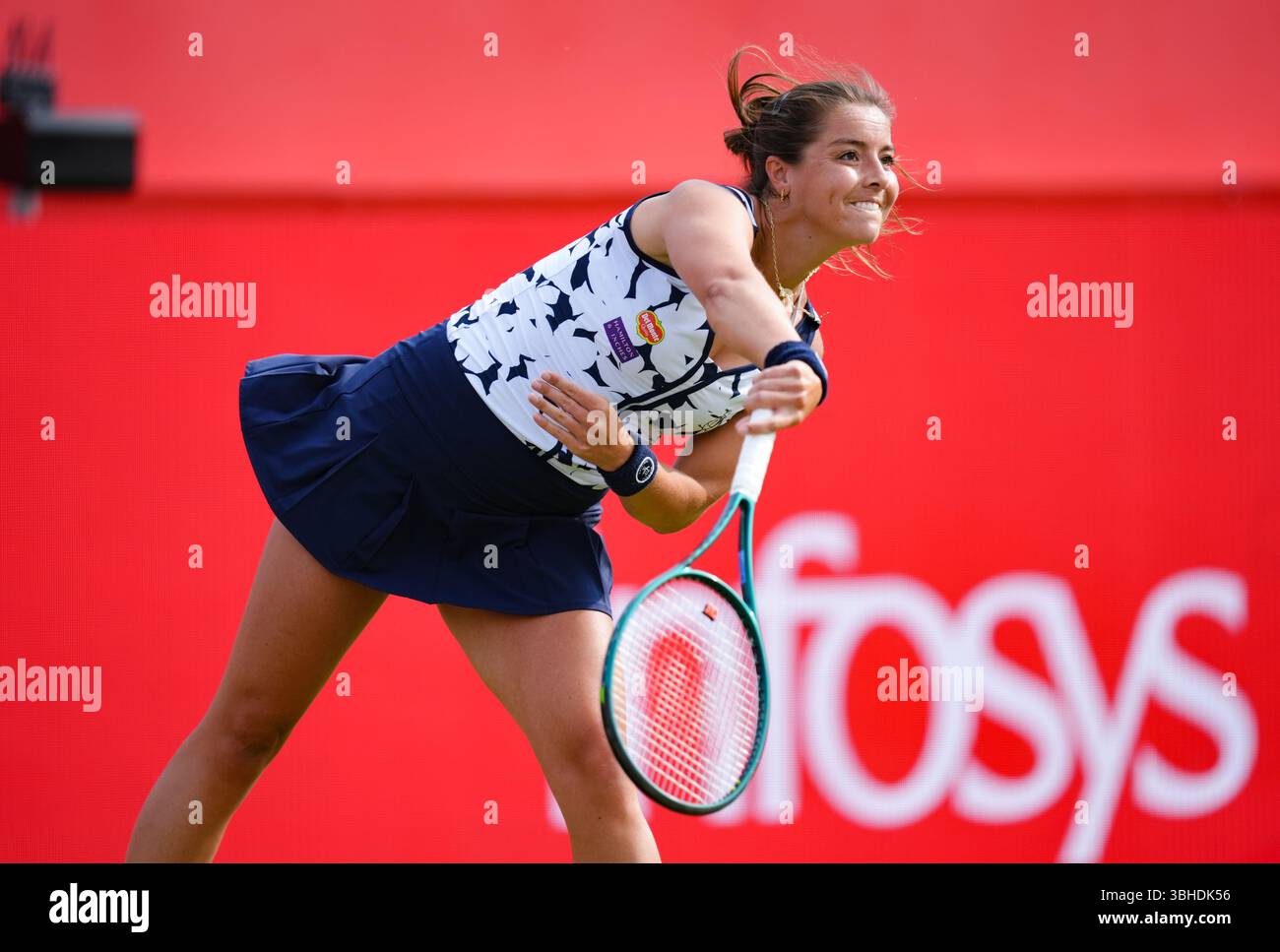 Jodie Burrage during her match against Amanda Anisimova on day one of ...