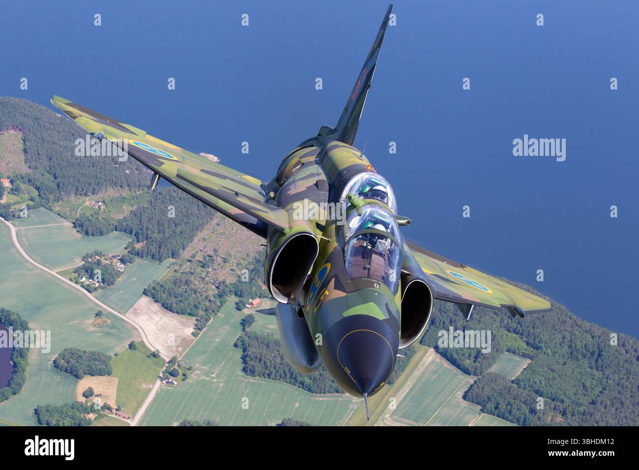 The Saab Sk37E Viggen (Reg SE-DXO, Military Code 15-61) of the Swedish ...