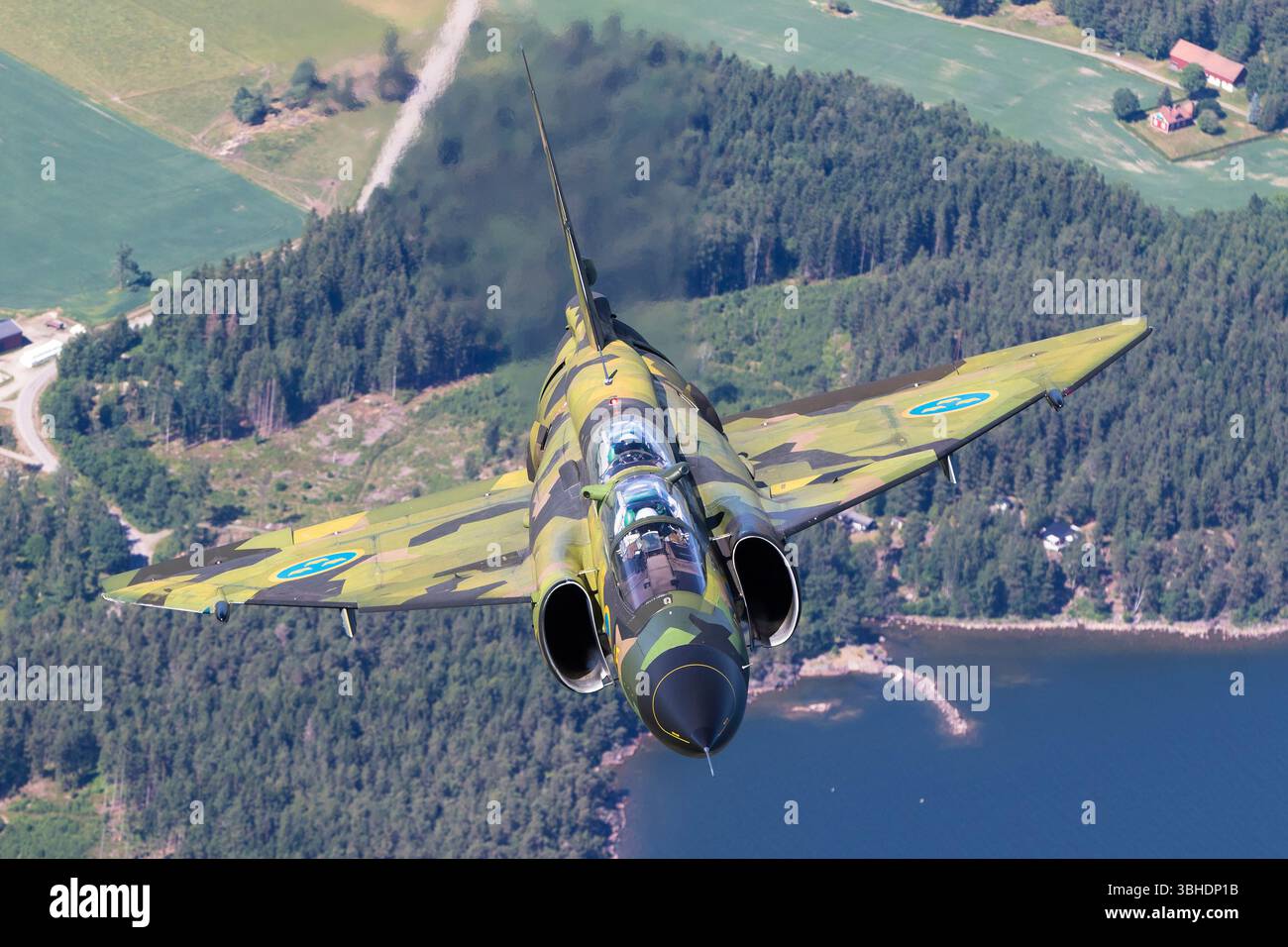 The Saab Sk37E Viggen, with registration SE-DXO and military code 15-61 ...