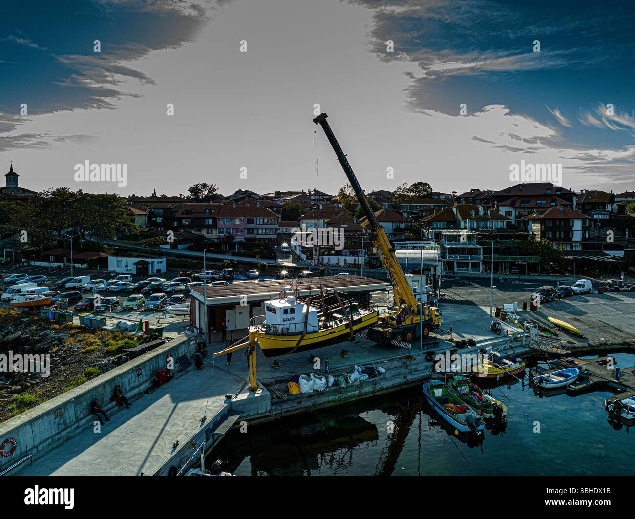 Aerial view drone port nessebar hi-res stock photography and images - Alamy