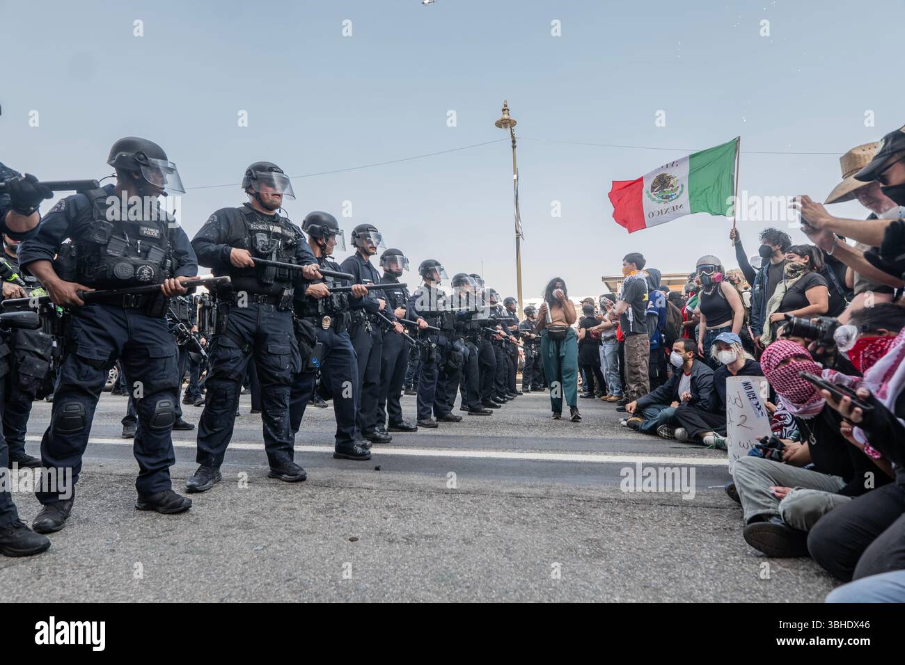 3/25/2000 Protests in the streets of downtown Los Angeles escalated ...