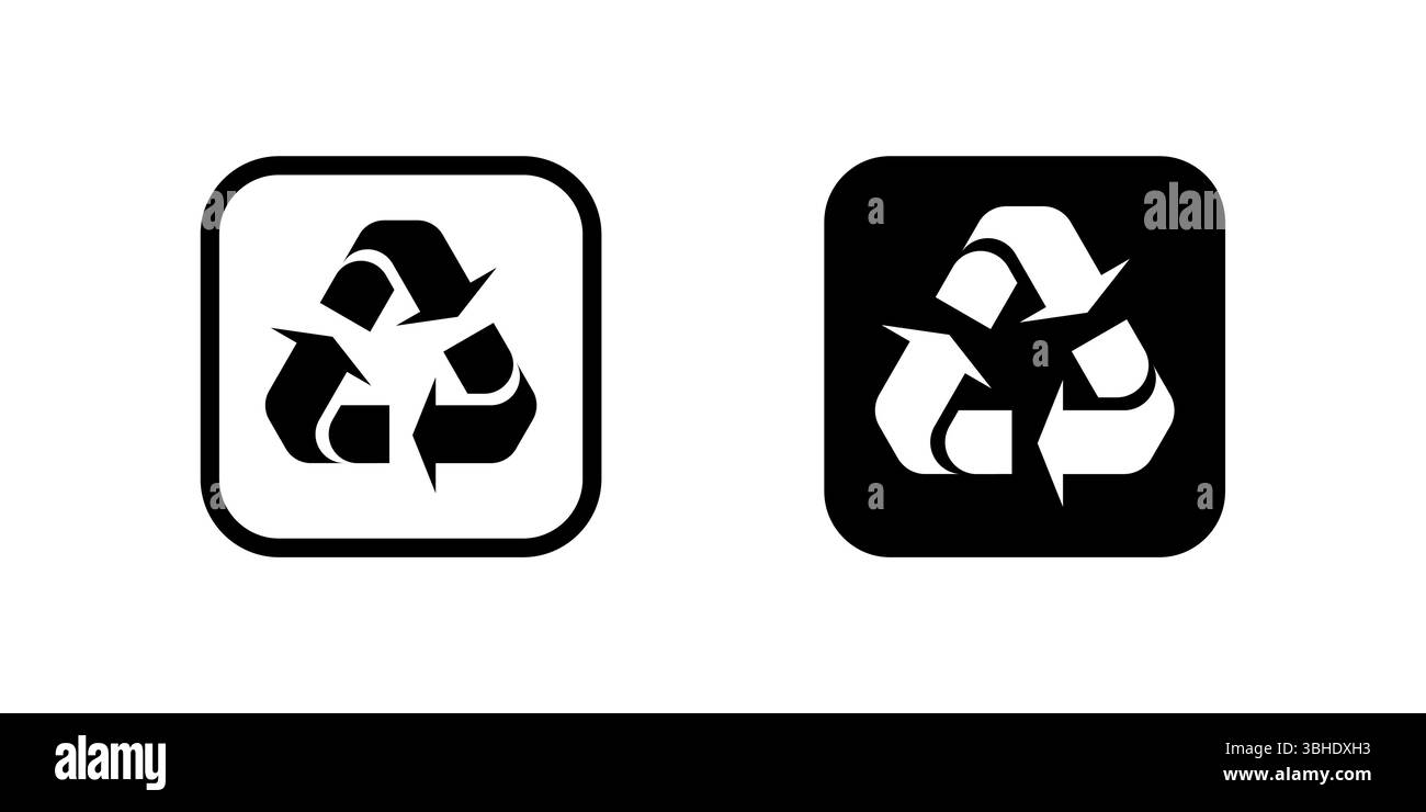 Universal recycle symbol icons, used for environmental awareness, waste ...
