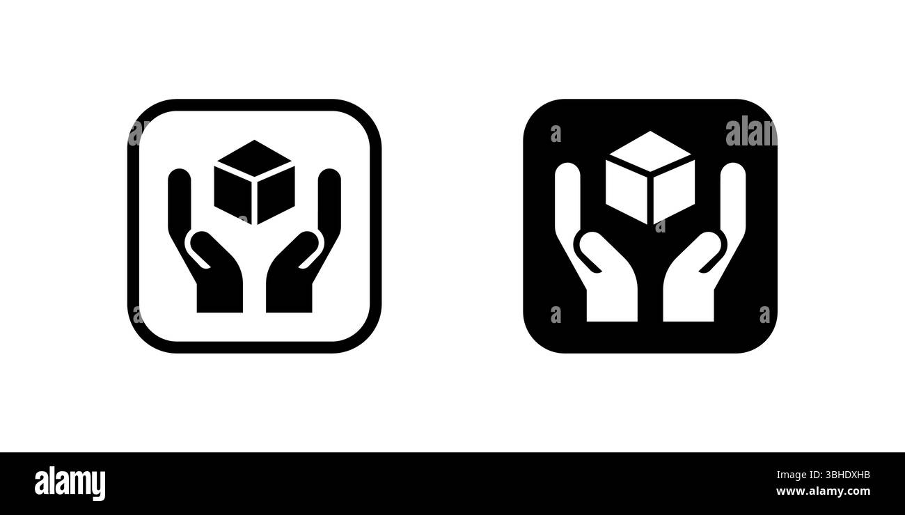 Standard handle with care symbol icons, crucial for packaging and ...