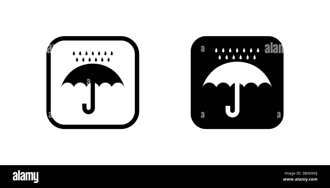 Crucial keep dry symbol icons, used on packaging for moisture-sensitive ...