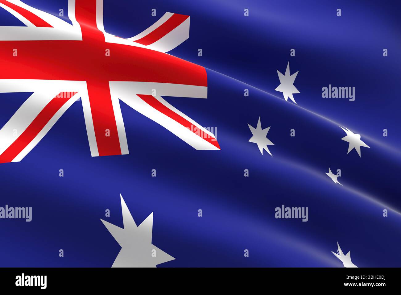 Flag of Australia. 3d illustration of the australian flag waving Stock ...
