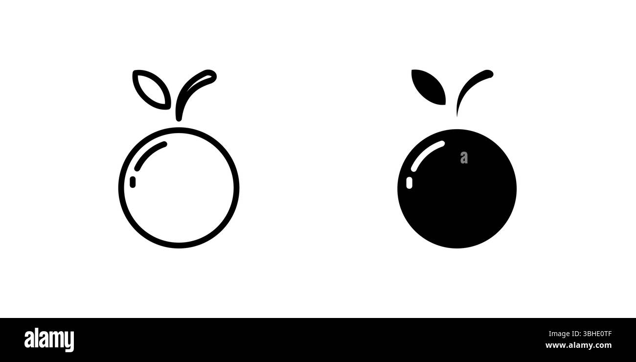 Orange icons, perfect for citrus fruits, fresh juices, healthy snacks ...