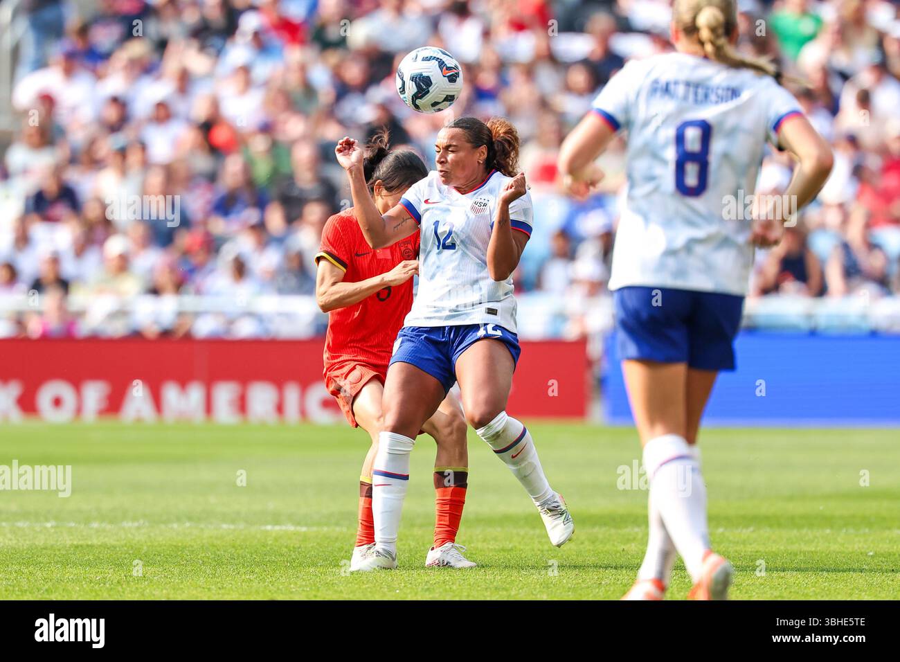 May 31st, 2025: Michelle Cooper of the United States (12) heads the ...