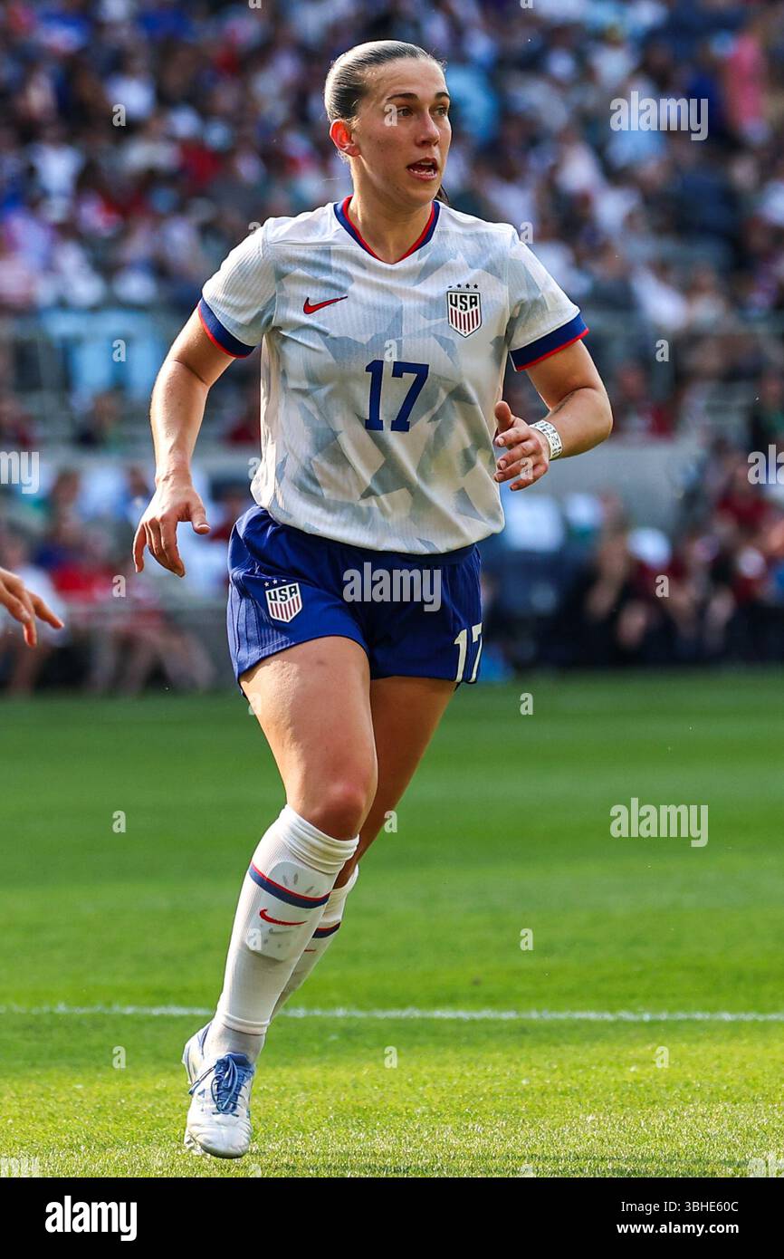 May 31st, 2025: Sam Coffey of the United States (17) looks on during a ...