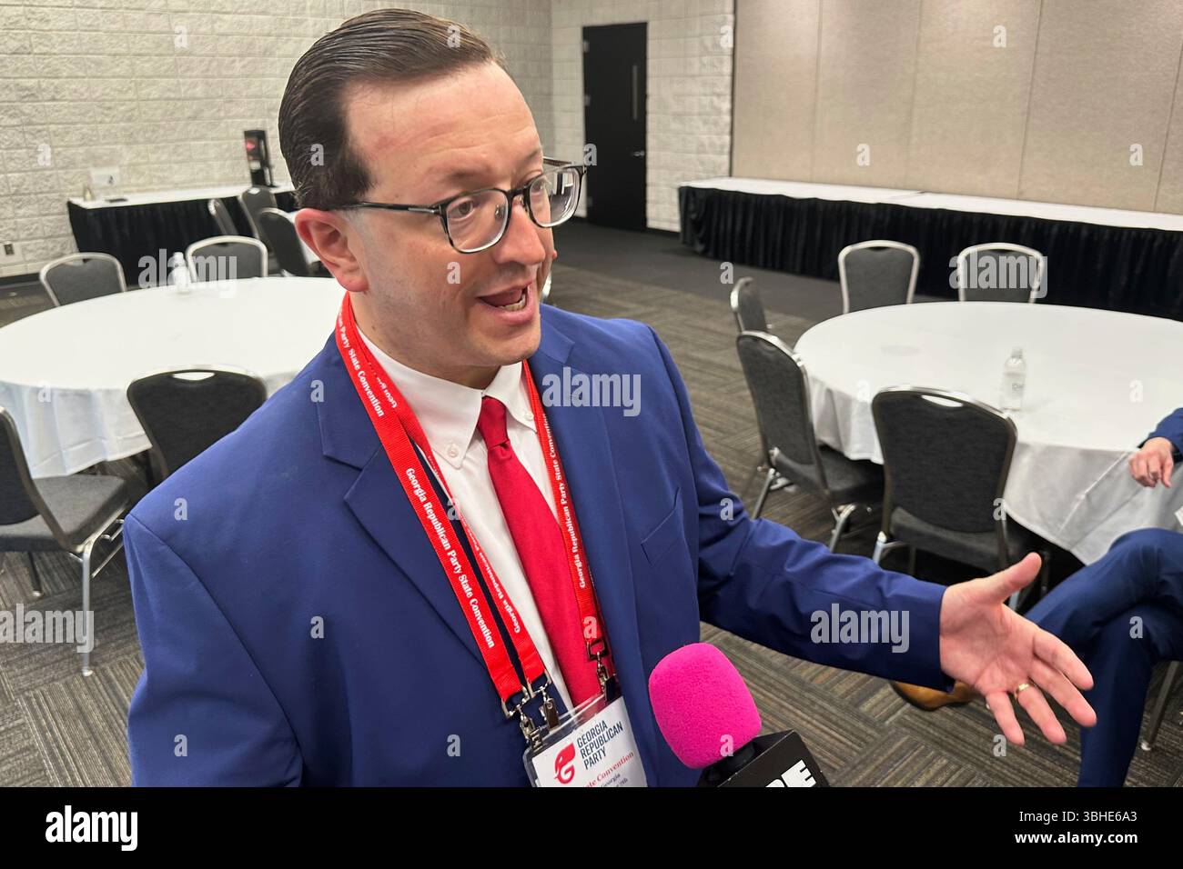 Georgia Republican Party Chairman Josh McKoon speaks to reporters after ...