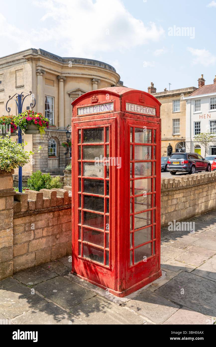 Disused and decommissioned red telephone kiosk preserved Stock Photo ...