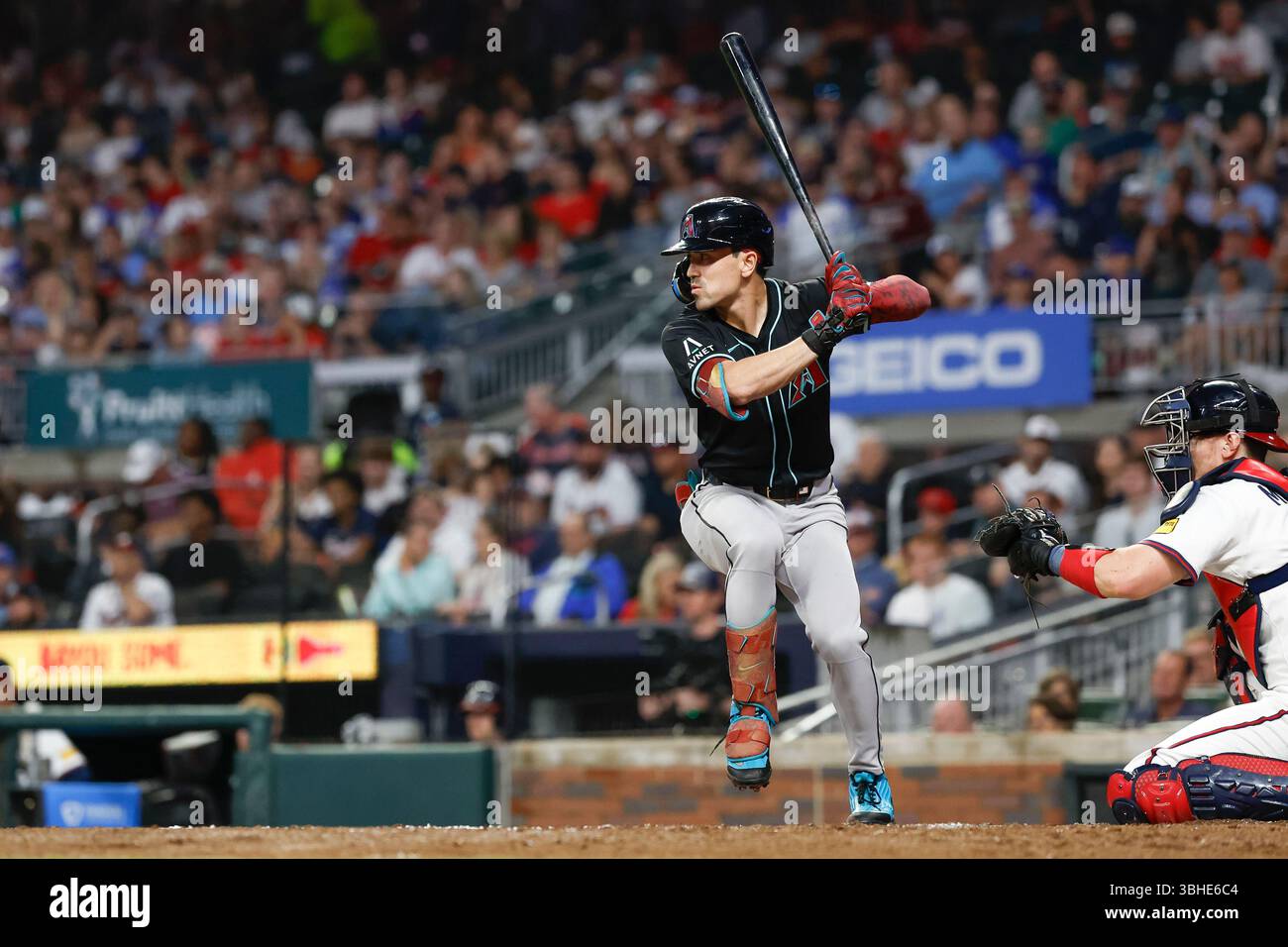 Corbin Carroll #7 of the Arizona Diamondbacks at bat during a game ...