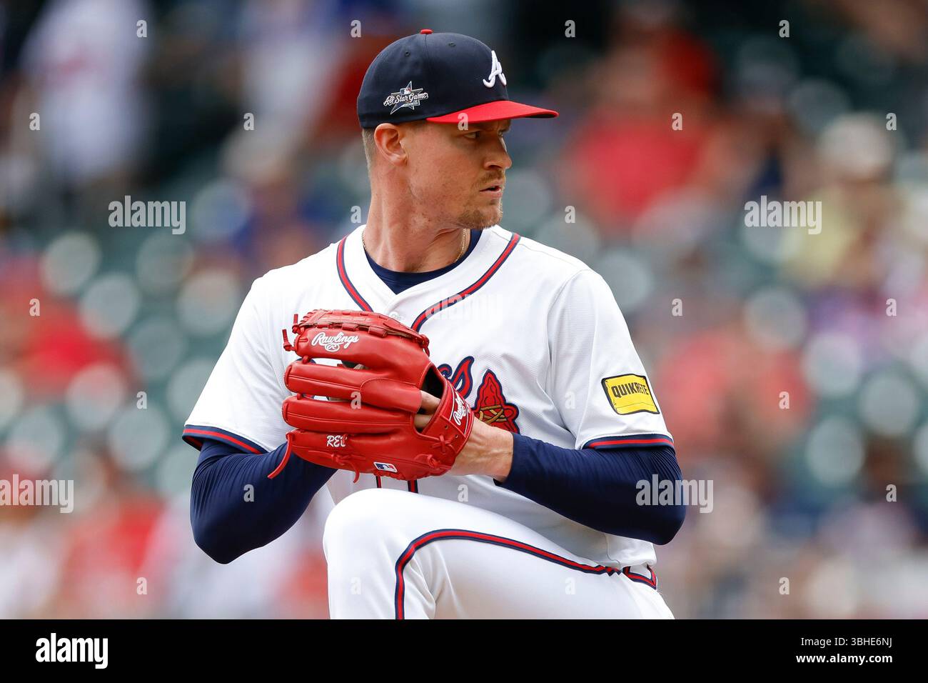 Scott Blewett #63 of the Atlanta Braves throws a pitch during a game ...