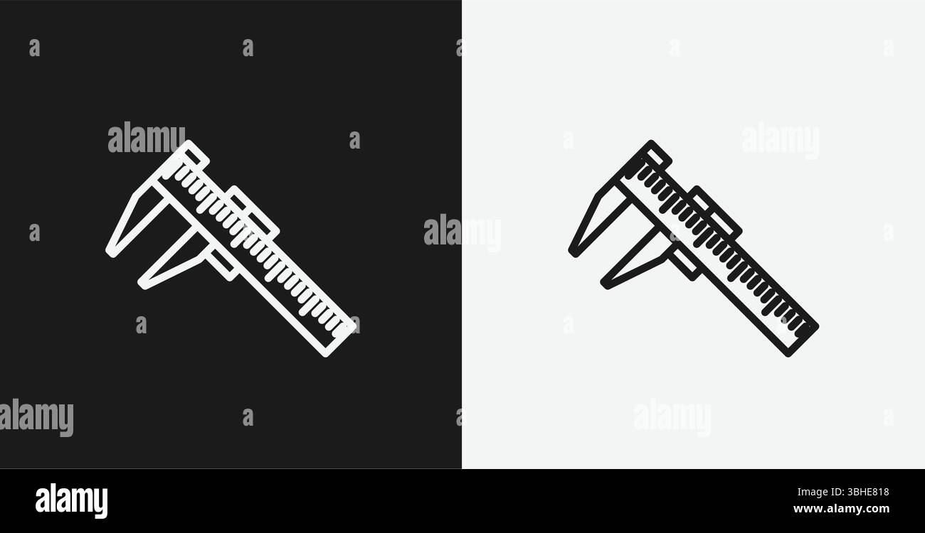 Caliper or Vernier Caliper on Black and White Backgrounds, Representing ...